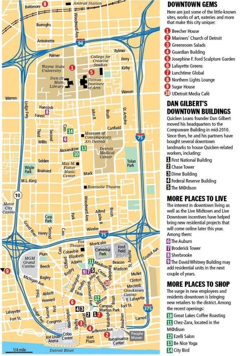 Detroit tourist map | Detroit Map 360